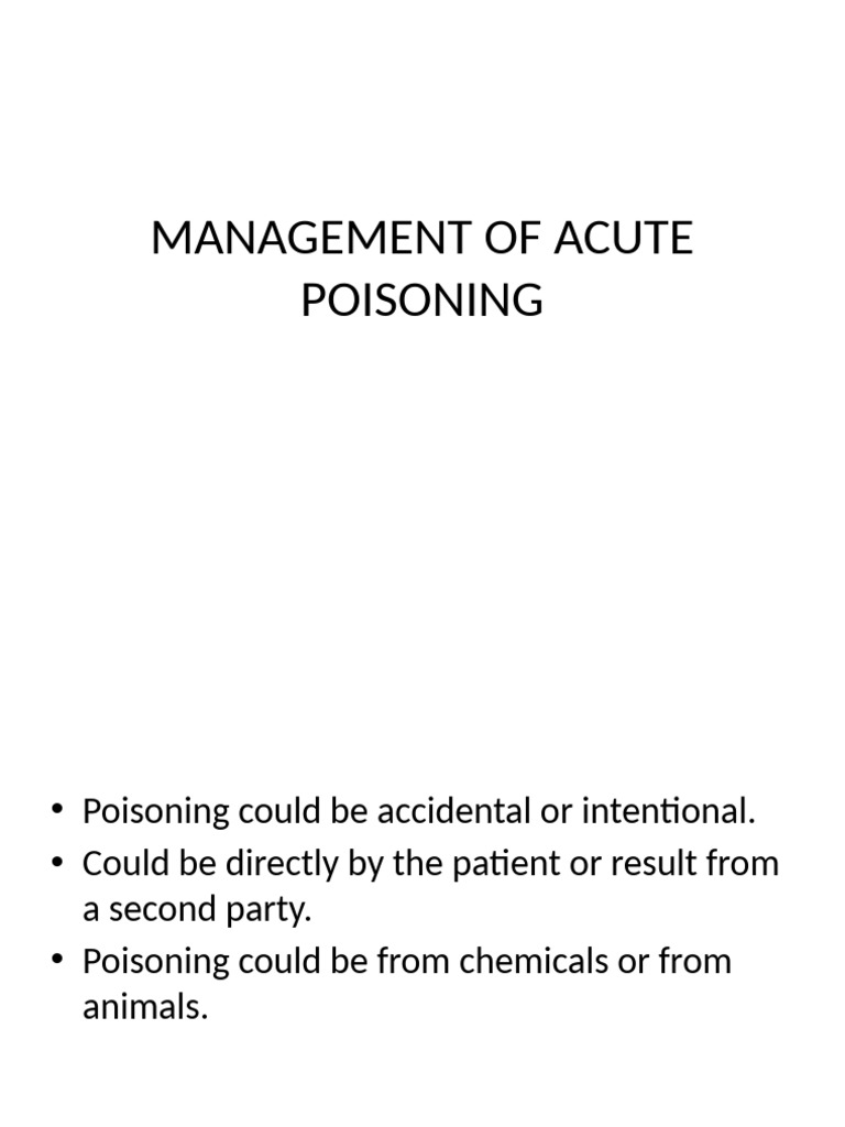 Acute Poisoning Management Guide | PDF