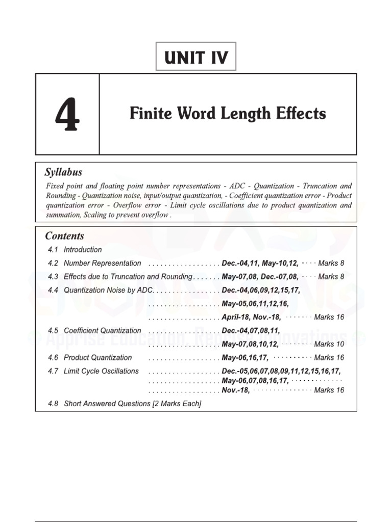 DSP_UNIT_4 | PDF | Arithmetic | Theory Of Computation