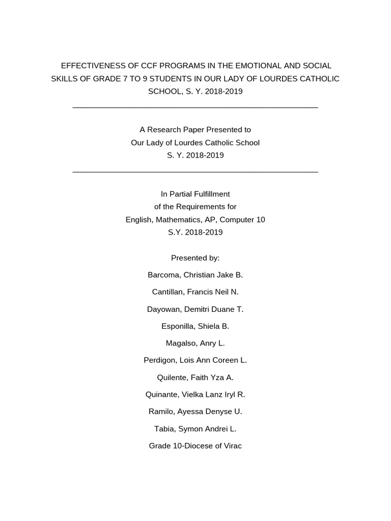 CCF Programs' Impact on Student Skills | PDF | Survey Methodology | Feeling