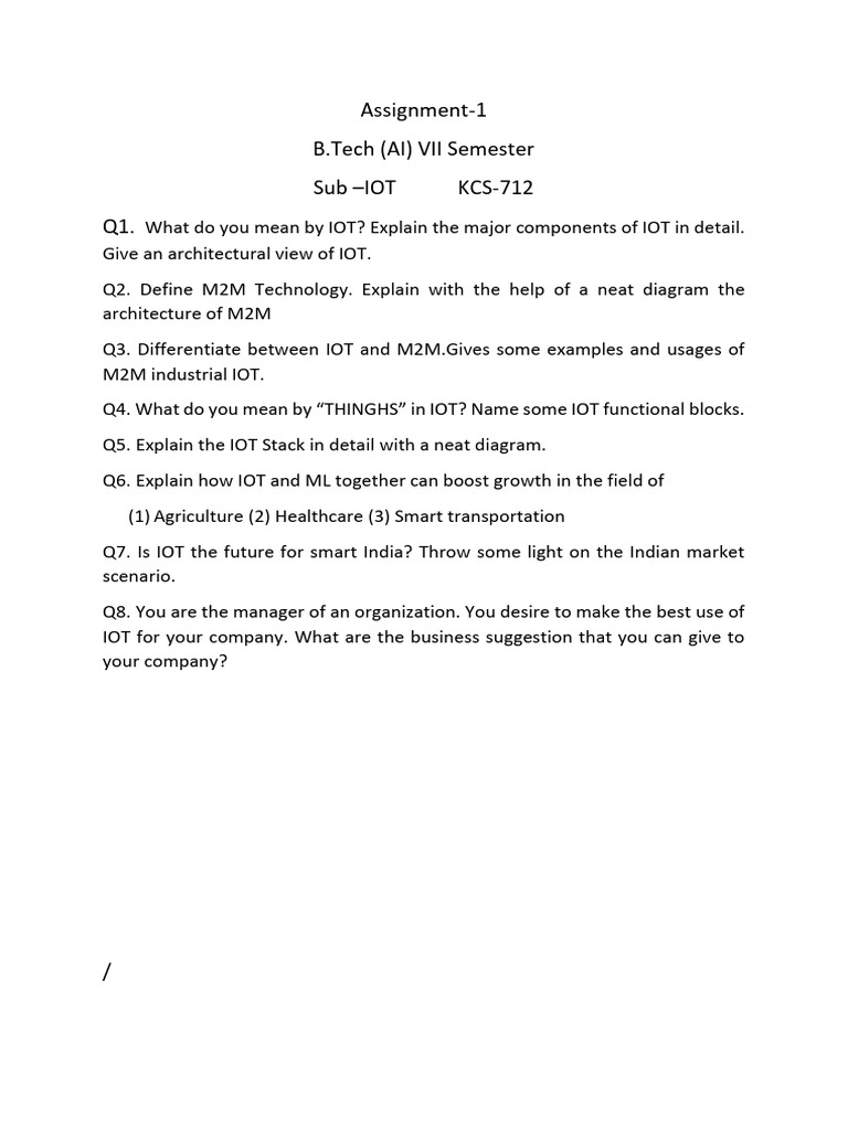 IOT Assignment 1 | PDF