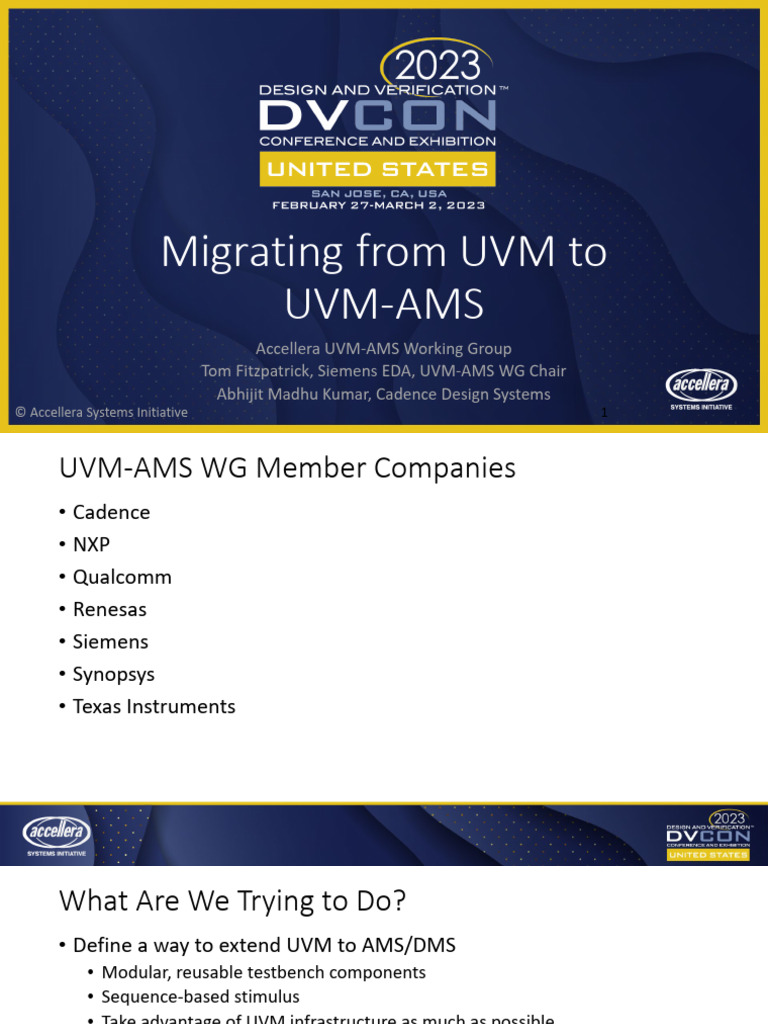 UVM to UVM-AMS Migration Guide | PDF | Passivity (Engineering ...