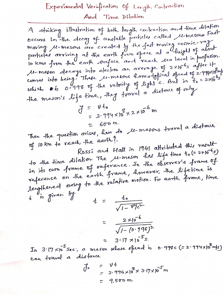 Length Contraction and Time Dilation | PDF