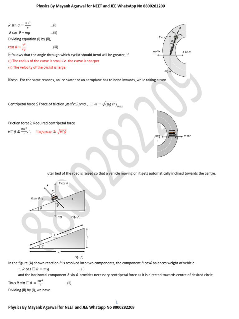 3 Circular Motion, Two Block System | PDF | Force | Friction