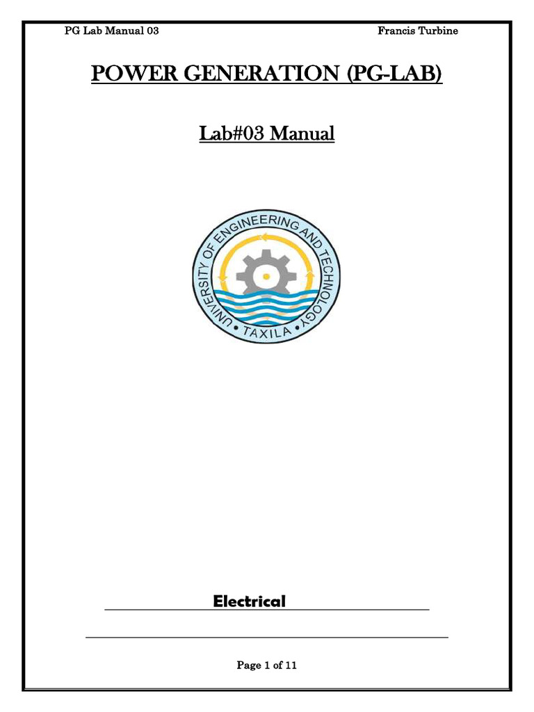 18 EE 023 PG Lab Manual 03 | PDF | Turbine | Machines