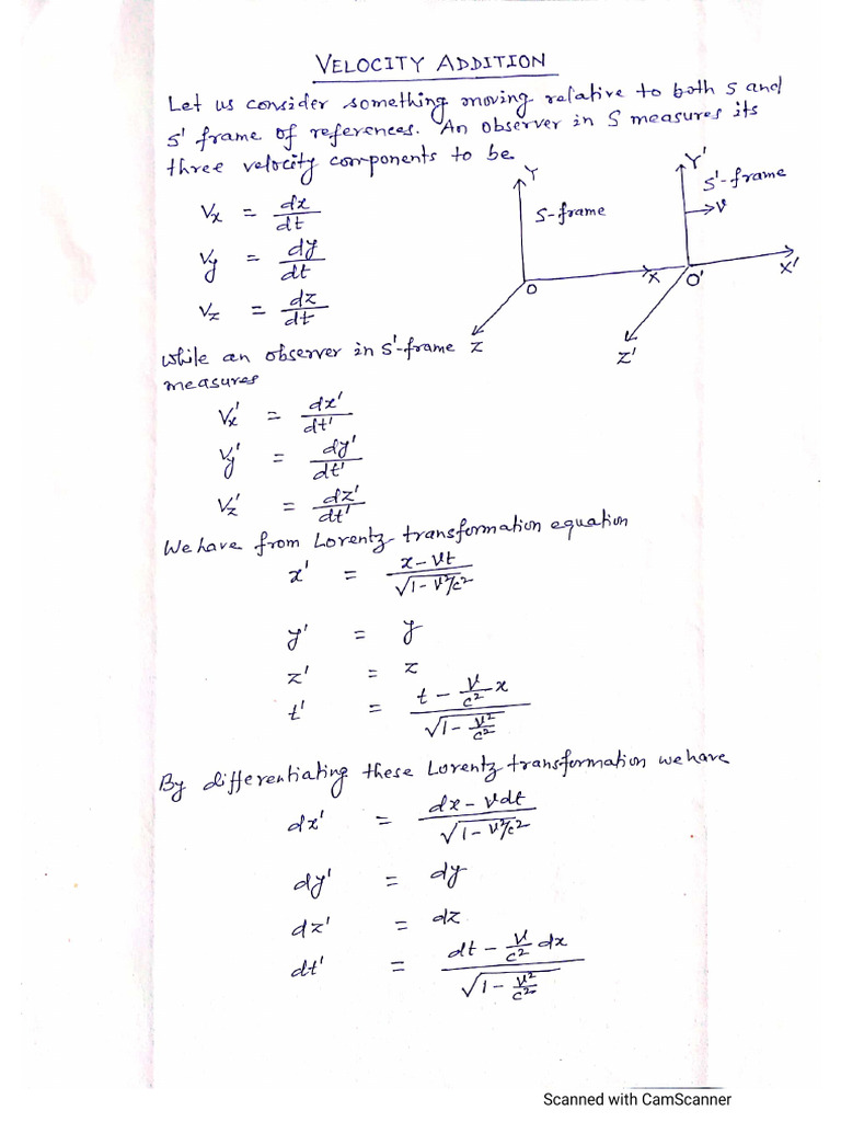 Velocity Addition | PDF