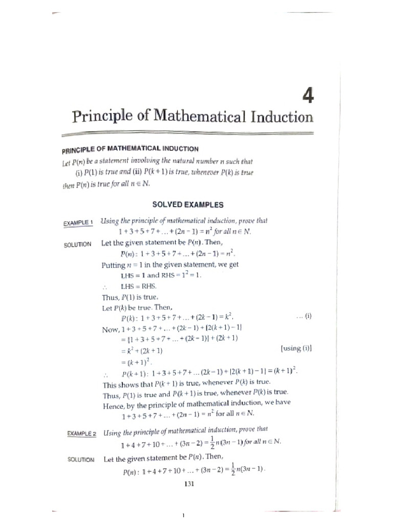 Principle of Mathematical Induction | PDF
