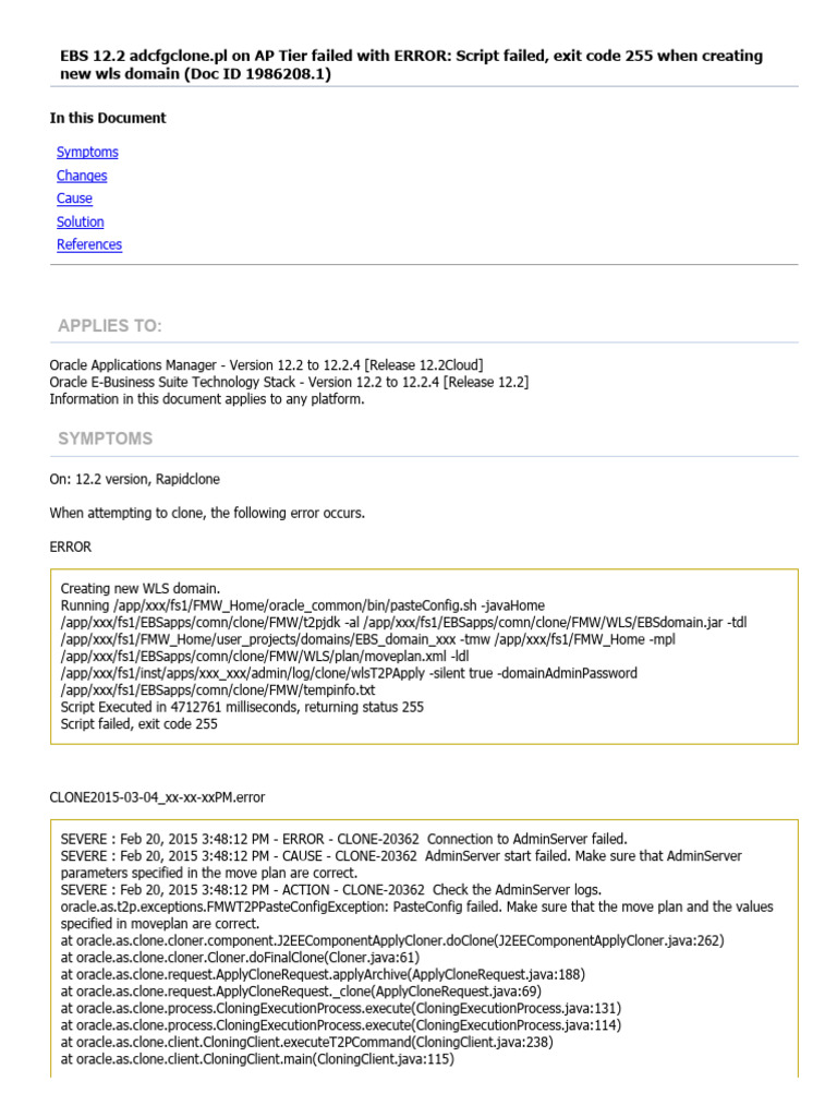 Ebs 122 Adcfgclone Pl On Ap Tier Failed With Error Script Failed 