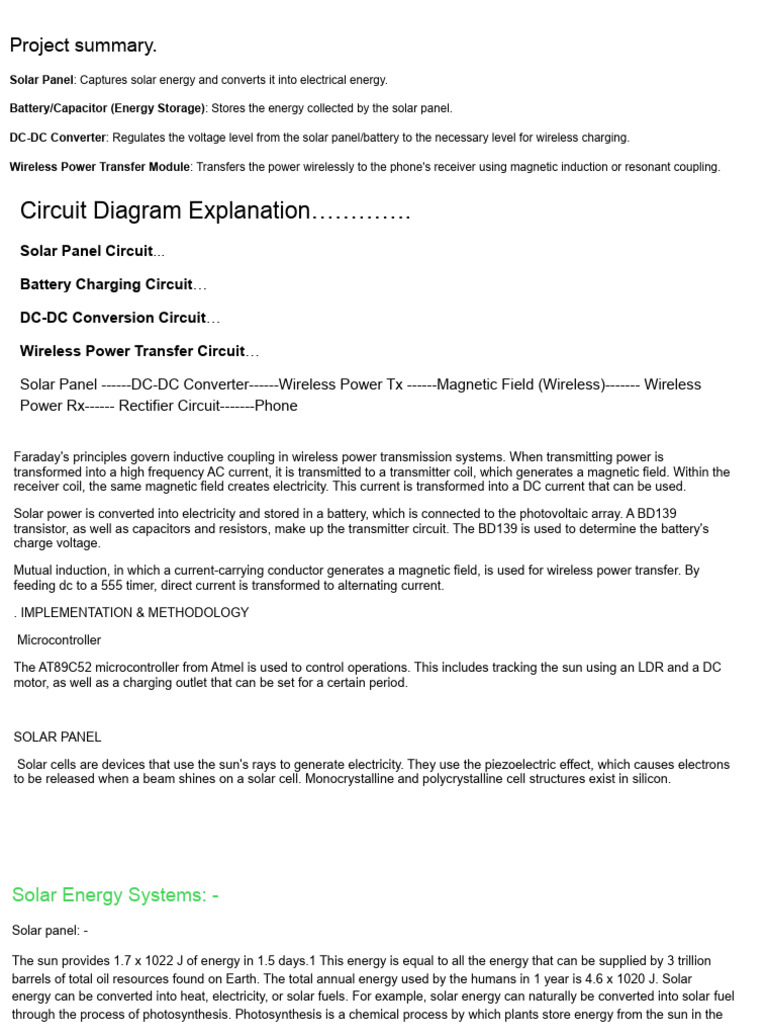 Circuit Diagram for Solar Power System | PDF | Inductor | Photovoltaics