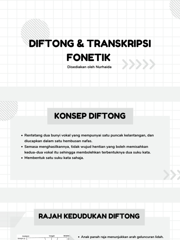 Diftong & Transkripsi Fonetik - 20240820 - 214131 - 0000 | PDF