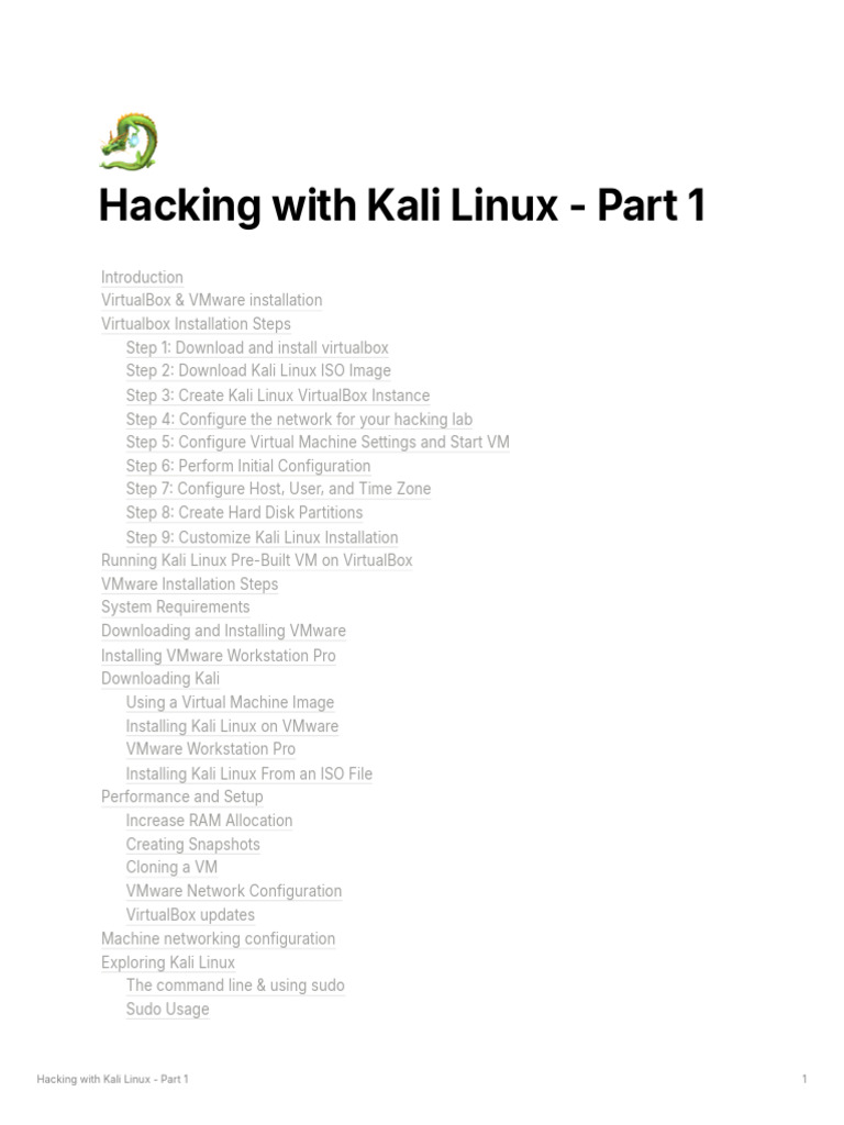 Hacking With Kali Linux-Part 1 PDF | PDF | Ip Address | Sudo