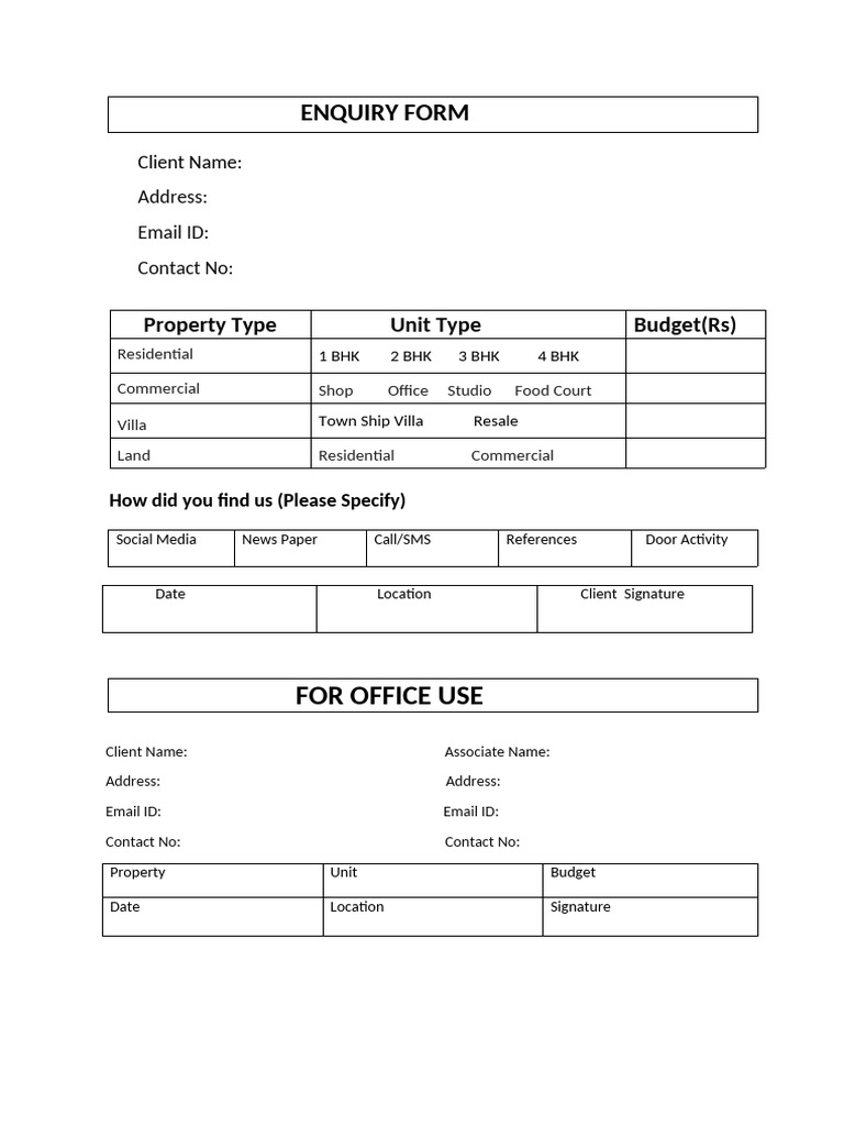 Enquiry Form | PDF