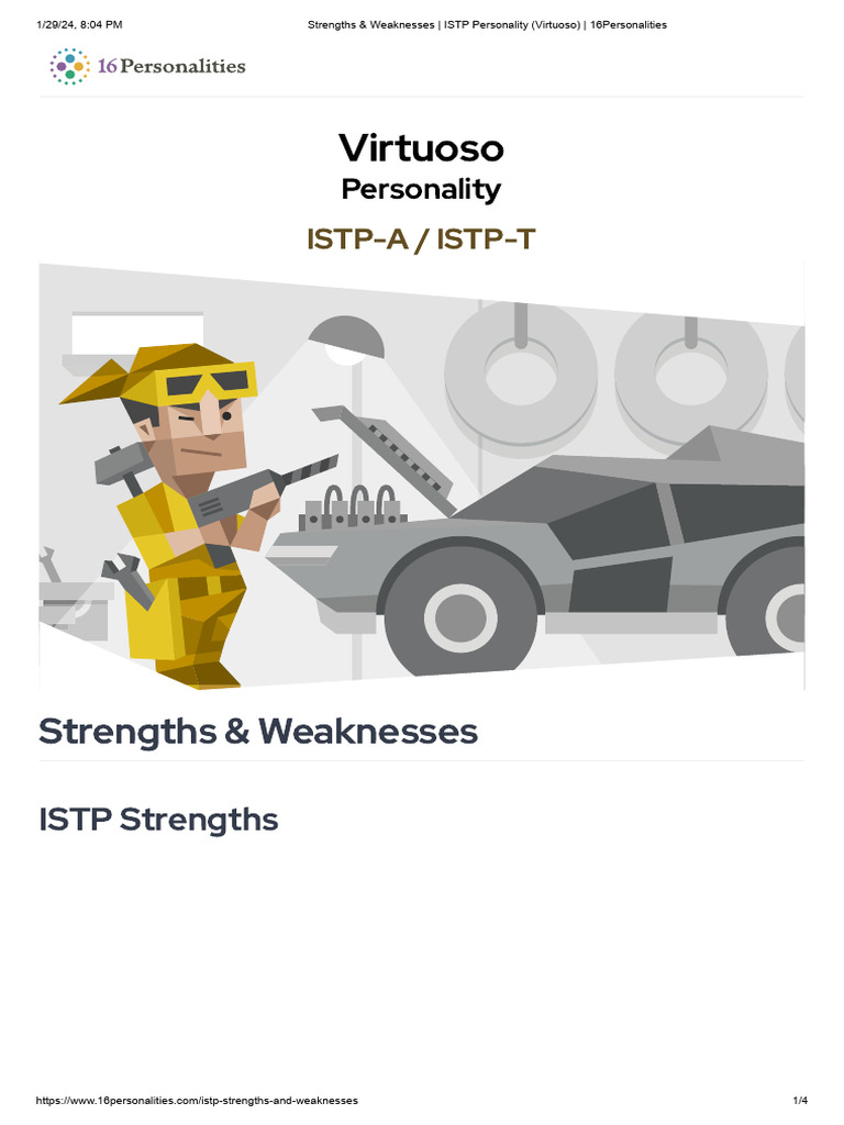 ISTP Personality: Strengths & Weaknesses | PDF | Cognitive Science ...