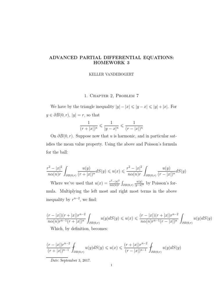 PDE_HW_3 | PDF | Mathematical Analysis | Mathematics