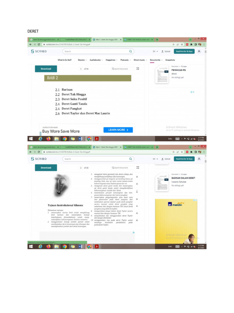 Deret Tak Hingga | PDF