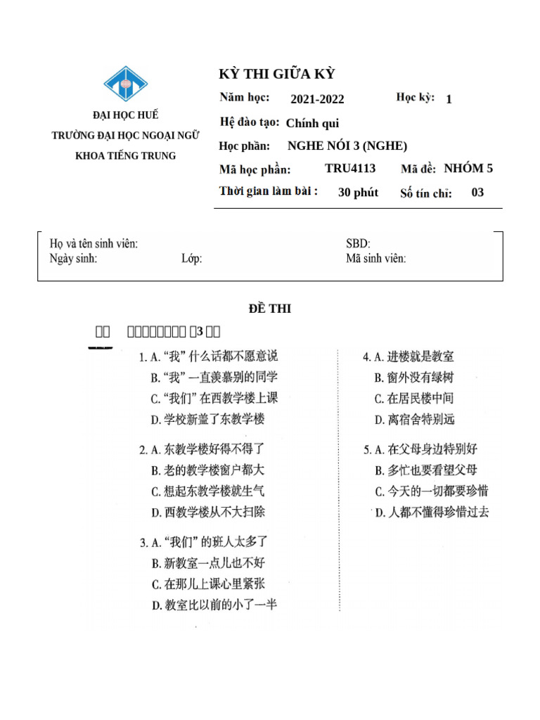 Dethi Nghe3 Giuaky | PDF