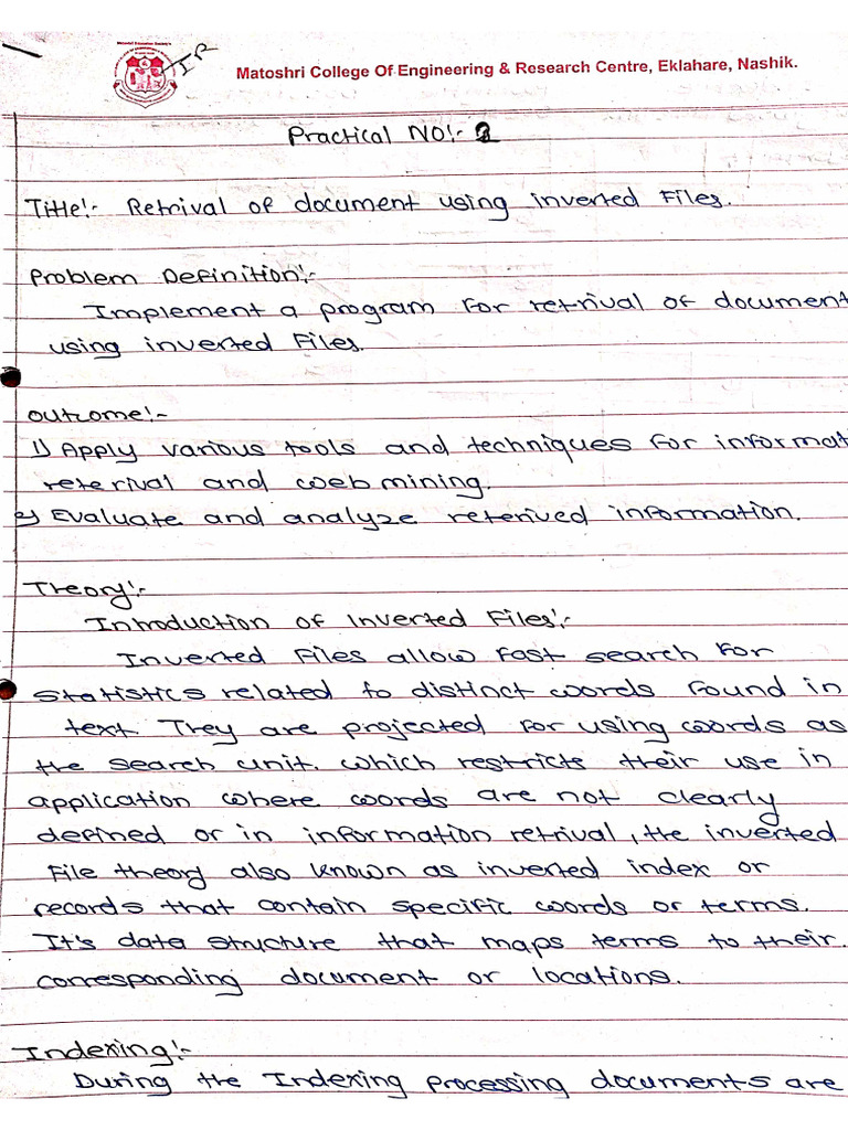 Practical no 2 IR-1 | PDF