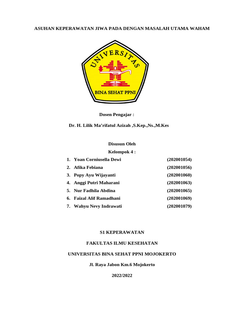 Askep Waham - Kel 4 Fix | PDF