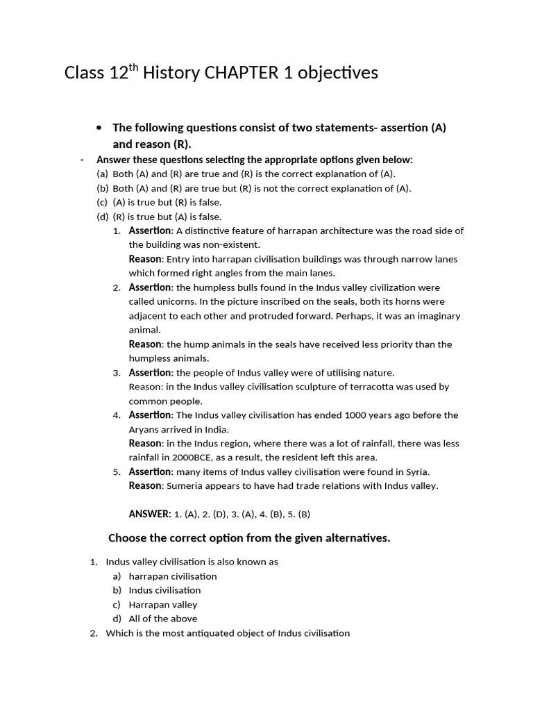 Class 12 History Chapter 1 Objectives | PDF | Ashoka | Bhakti Movement