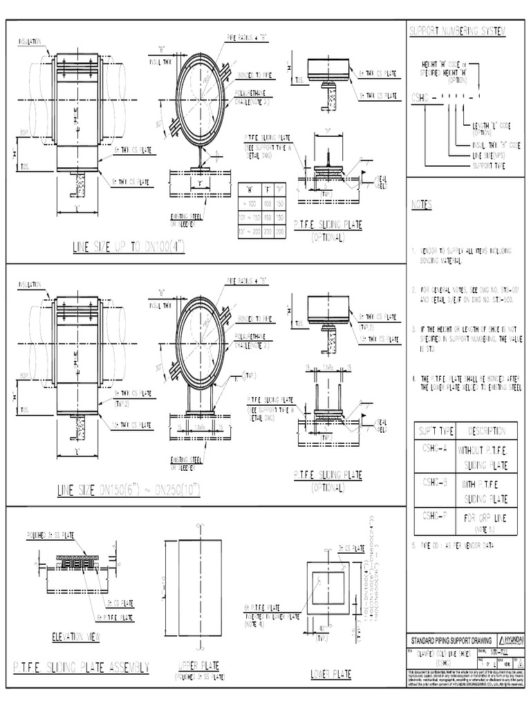 Standard Piping Support Drawing - STD-522 | PDF