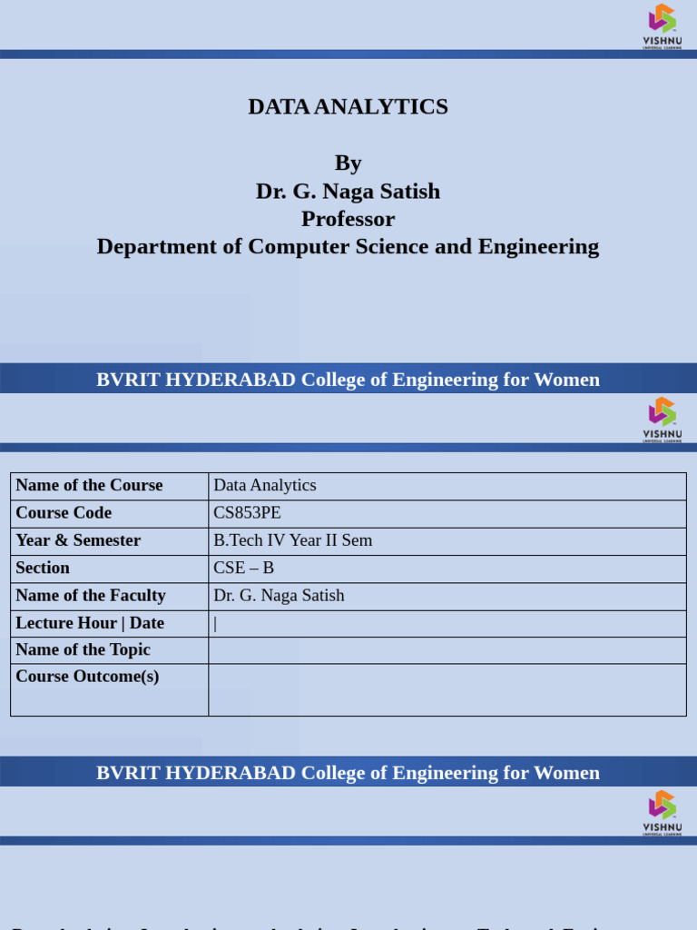 Data Analytics Class - Unit-Ii | PDF | Data Model | Conceptual Model