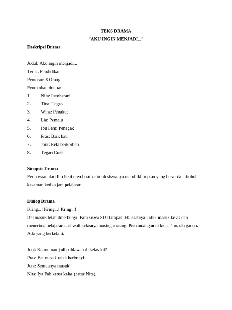TEKS DRAMA 8 Orang | PDF