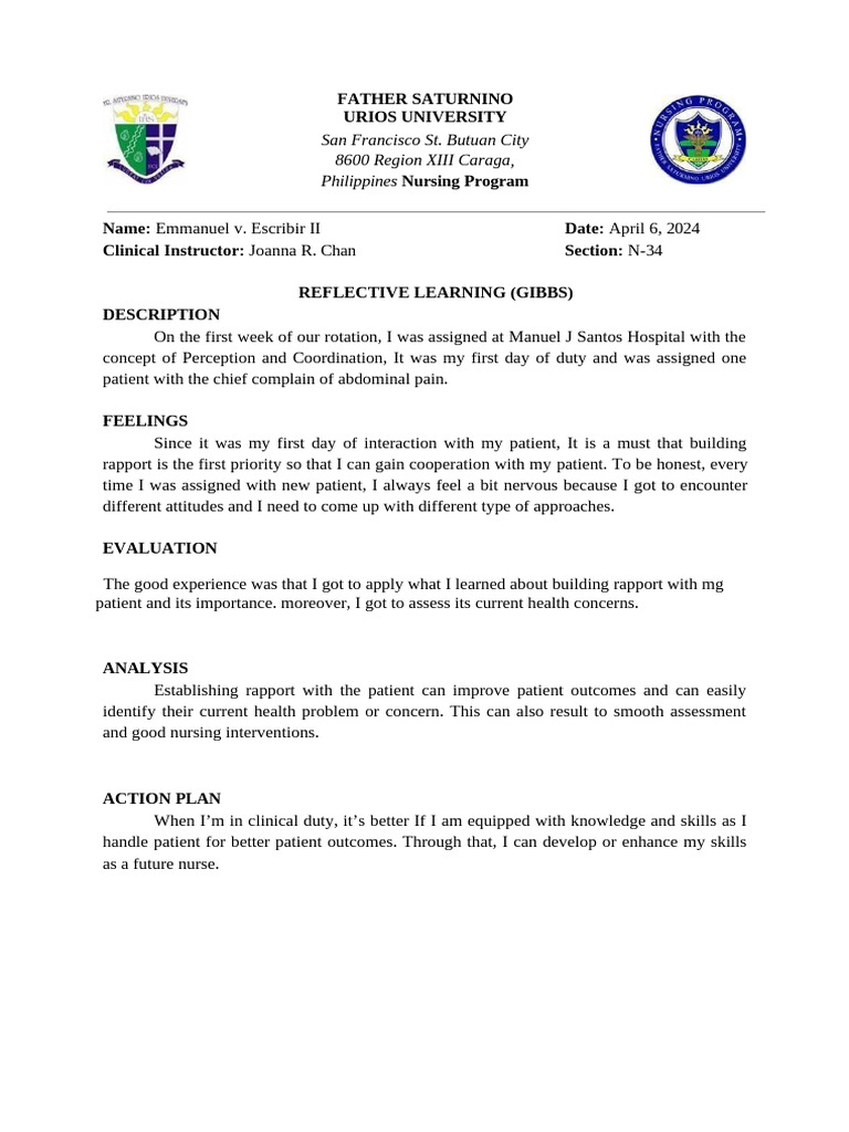 MJSH-1st&2ndWeek-WARDS-GIBBS - ESCRIBIR | PDF | Patient | Nursing