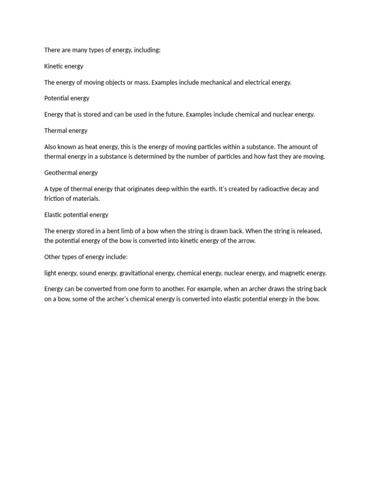 Types of Energy | PDF