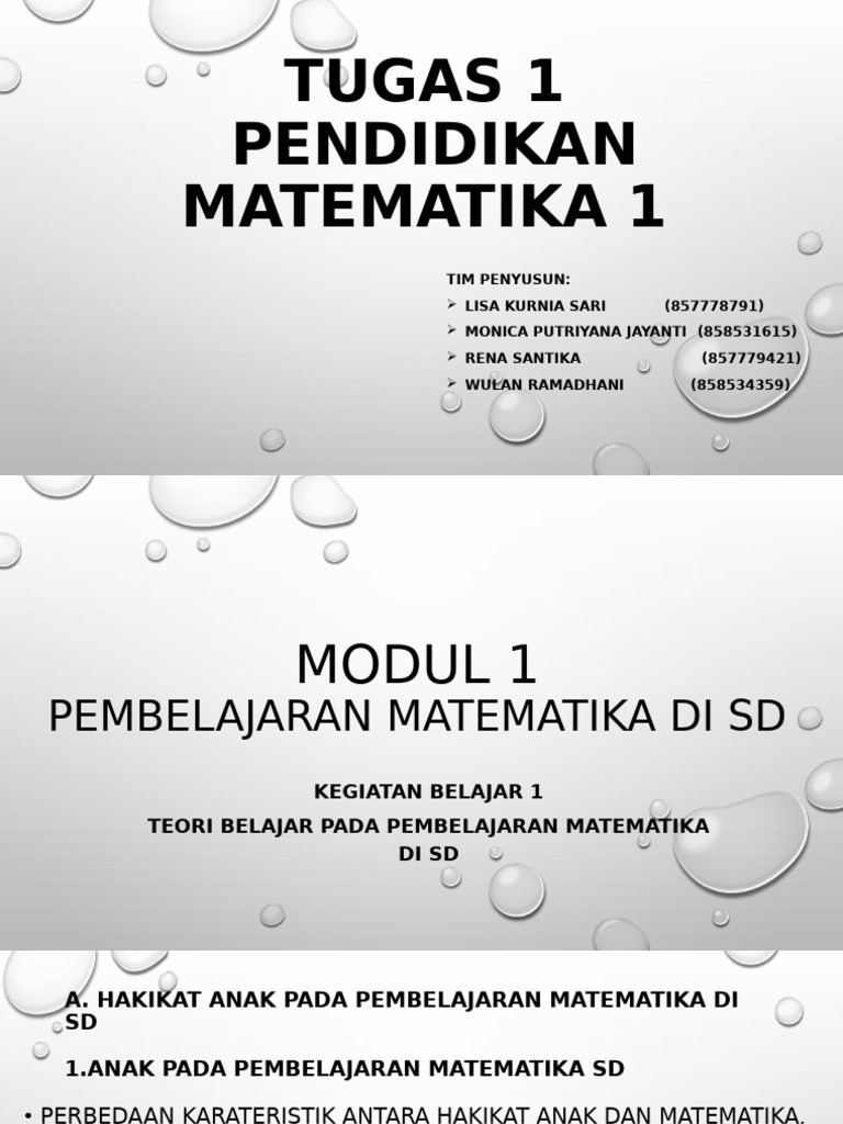 Modul 1 Pendidikan MTK | PDF