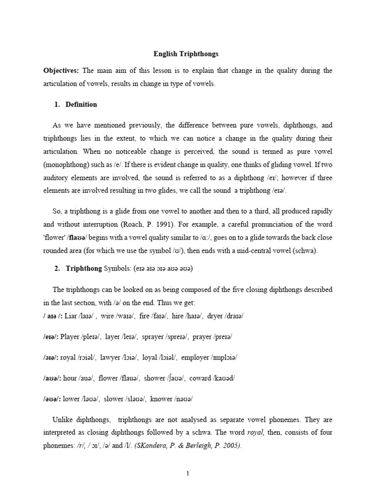 English Triphthongs PDF | PDF