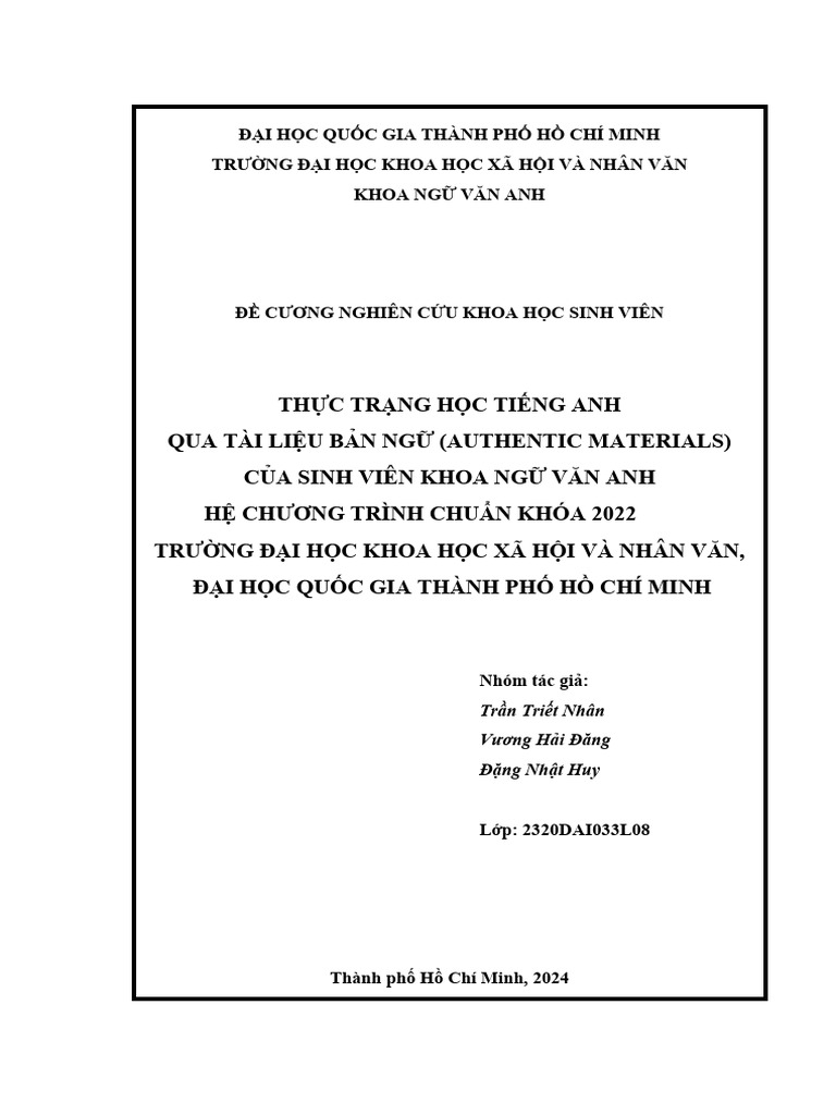 Bao Cao Nghien Cuu Khoa Hoc | PDF