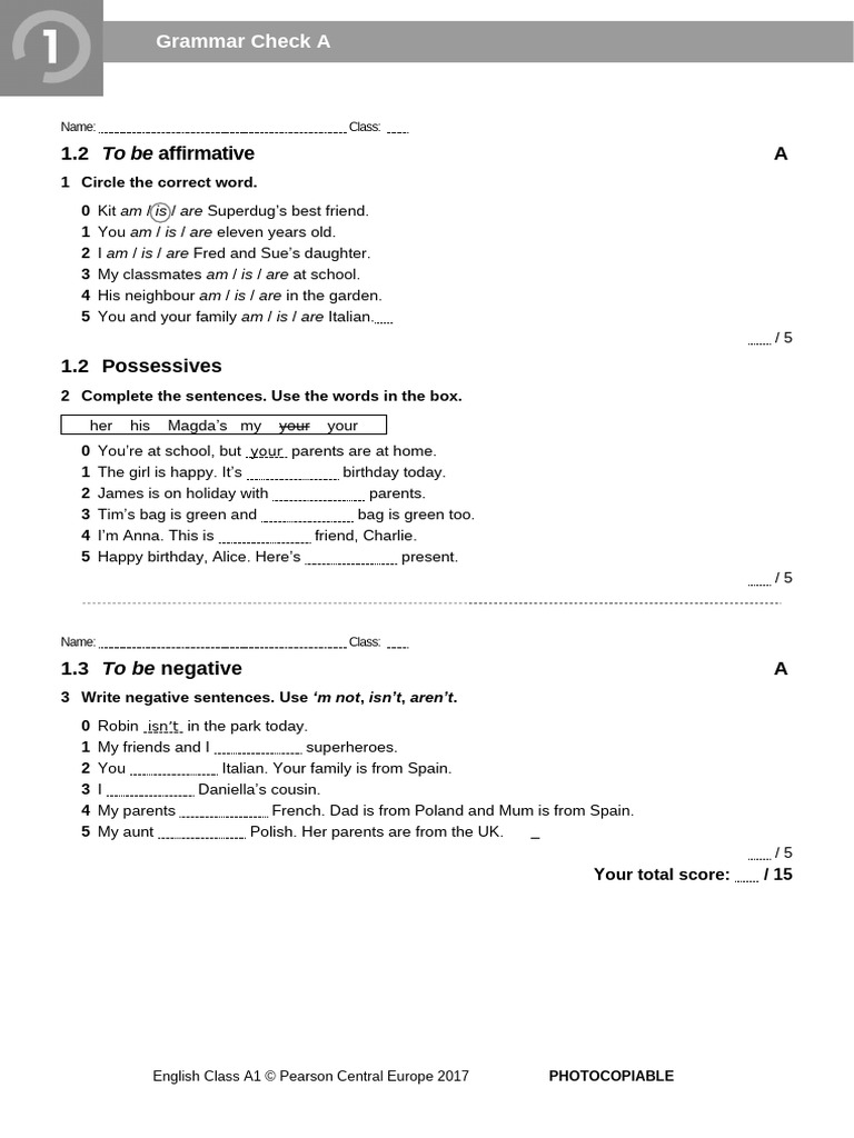 Grammar Check 1A | PDF