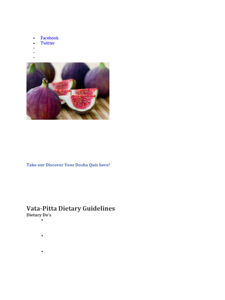 Vata-Pitta Dietary Guidelines and Food Chart | PDF | Foods | Bean