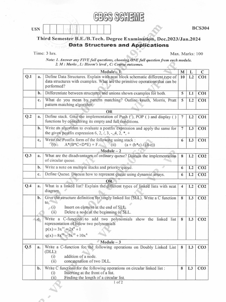 DEC-2023-JAN-2024 | PDF | Algorithms And Data Structures | Applied Mathematics