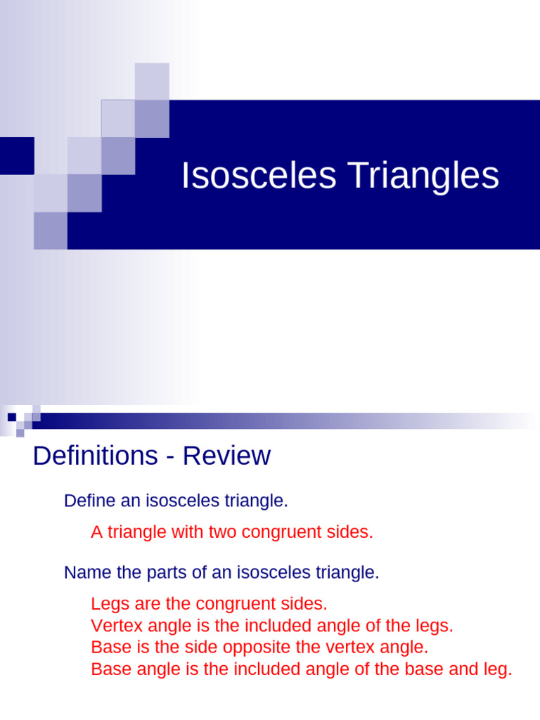 Isosceles Triangle PP | PDF | Triangle | Euclidean Plane Geometry