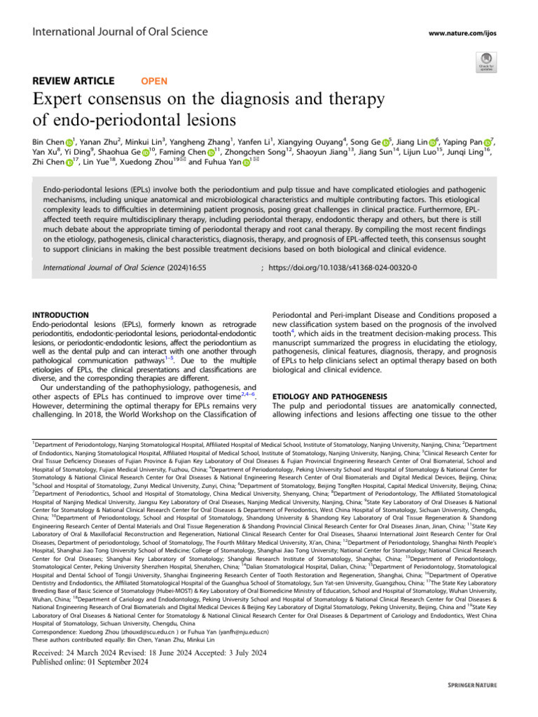 Endo Perio PDF Periodontology Human Tooth
