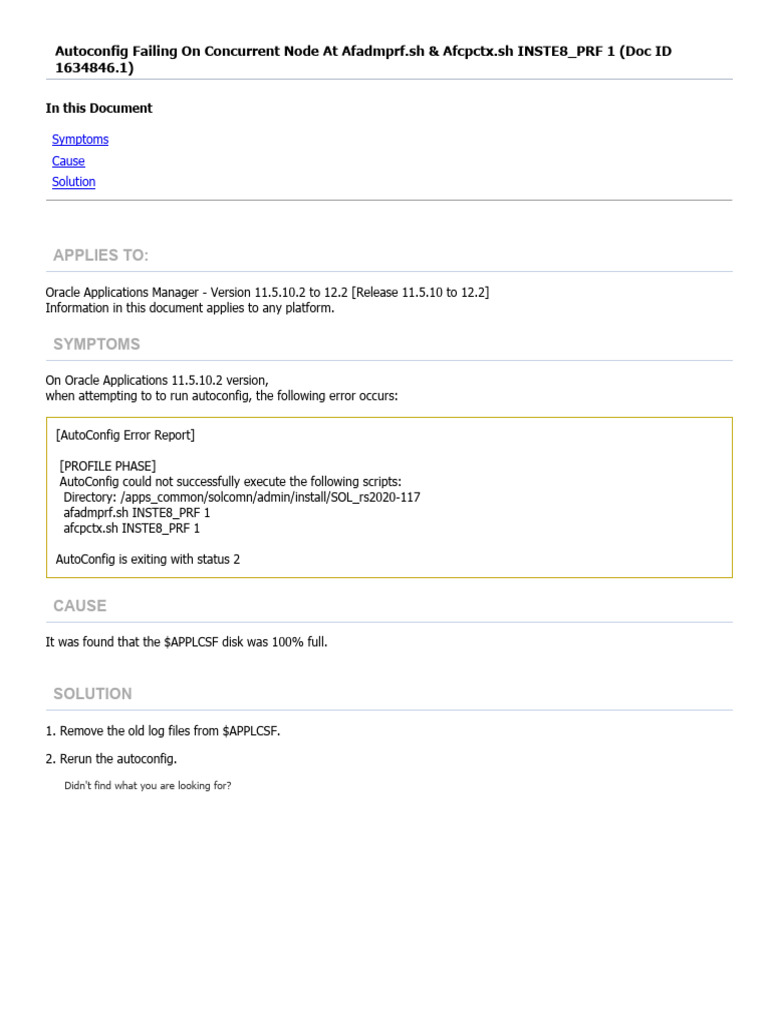 Autoconfig Failing On Concurrent Node | PDF