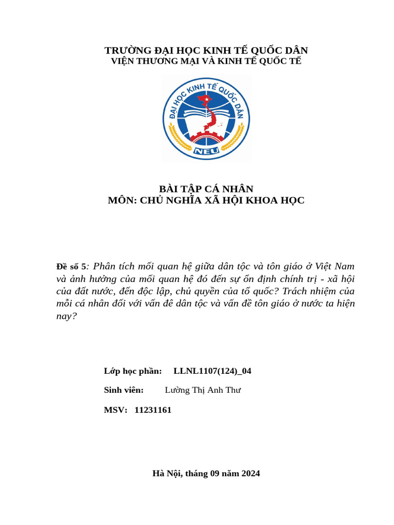 Bai Tap CA Nhan Ky Thu | PDF