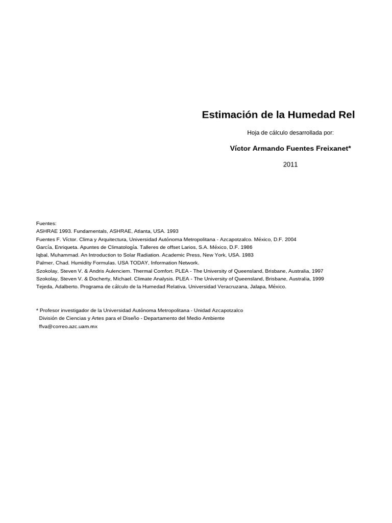 Formato para Estimación de Humedad | PDF | Termodinámica Atmosférica ...
