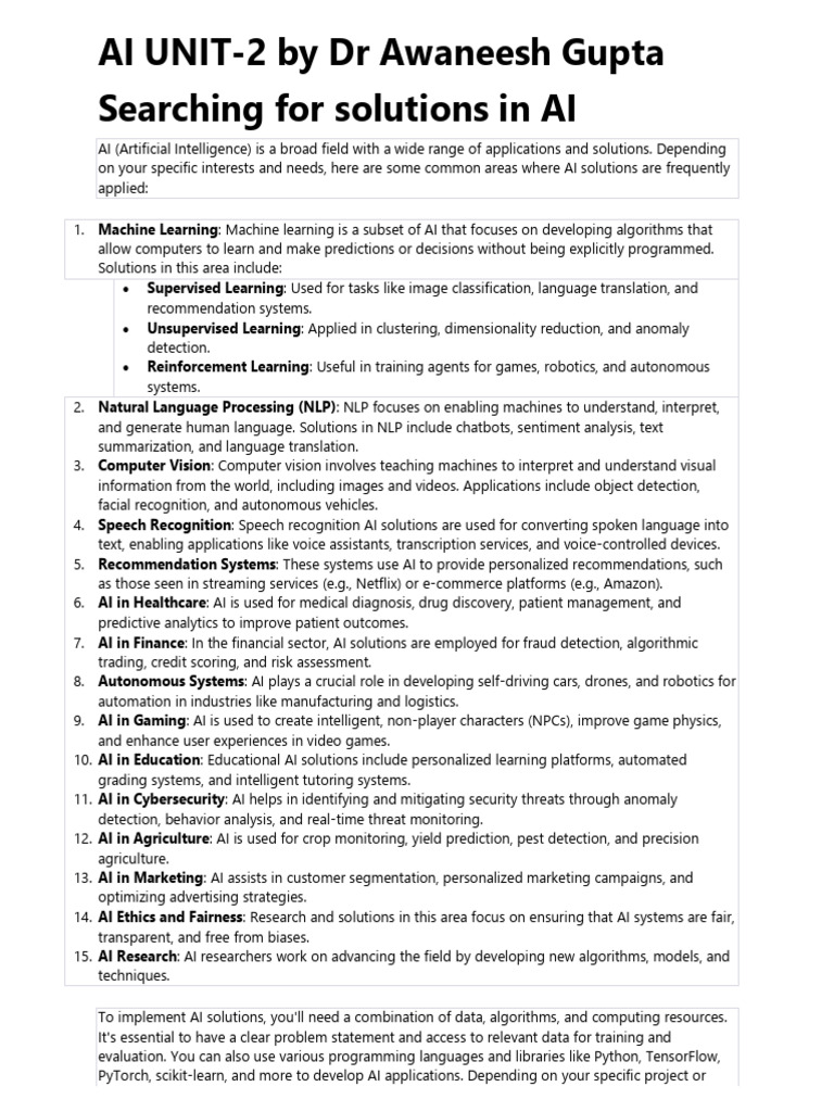 AI UNIT - 2 | PDF | Artificial Intelligence | Intelligence (AI) & Semantics