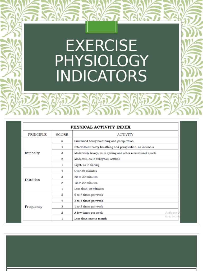 Exercise Physiology Indicators | PDF | Heart Rate
