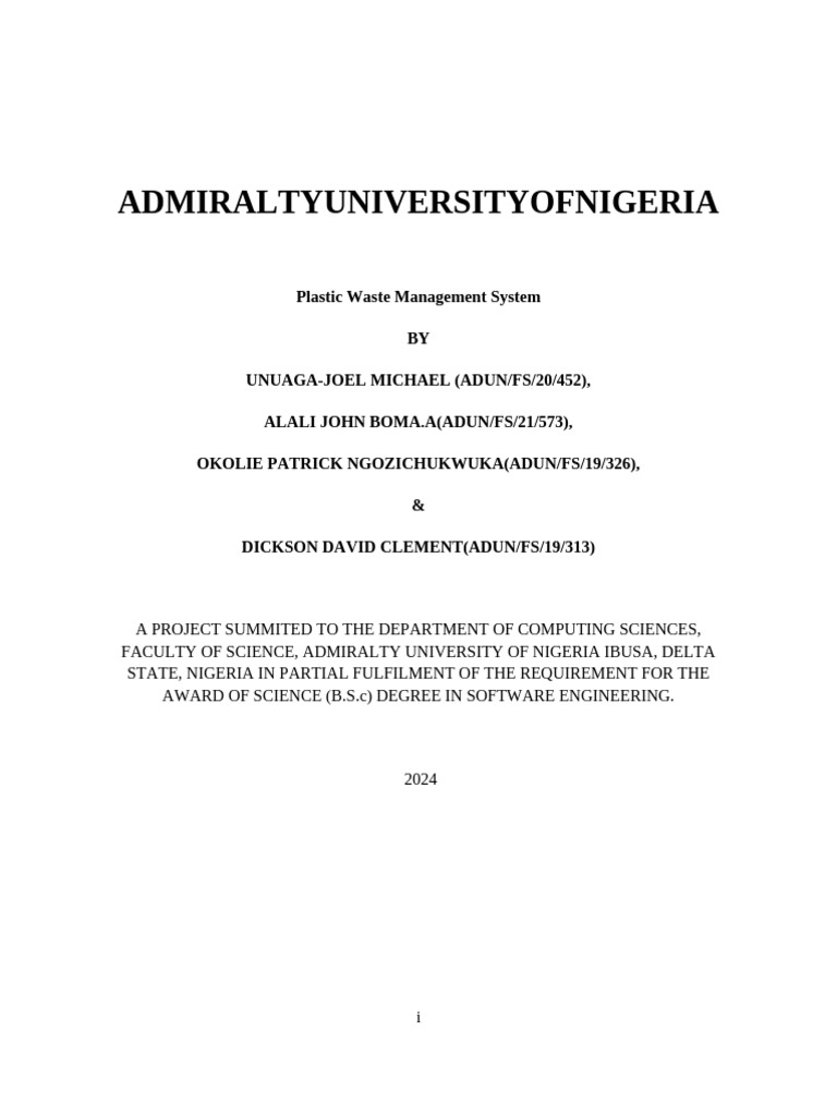 FINAL YEAR DEFENSE FOR ME | PDF | Recycling | Internet Of Things