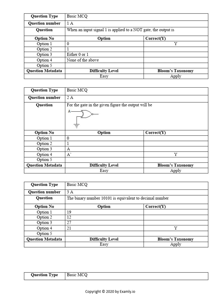 Ques Bank With Ans.docx | PDF | Computer Memory | Logic Gate