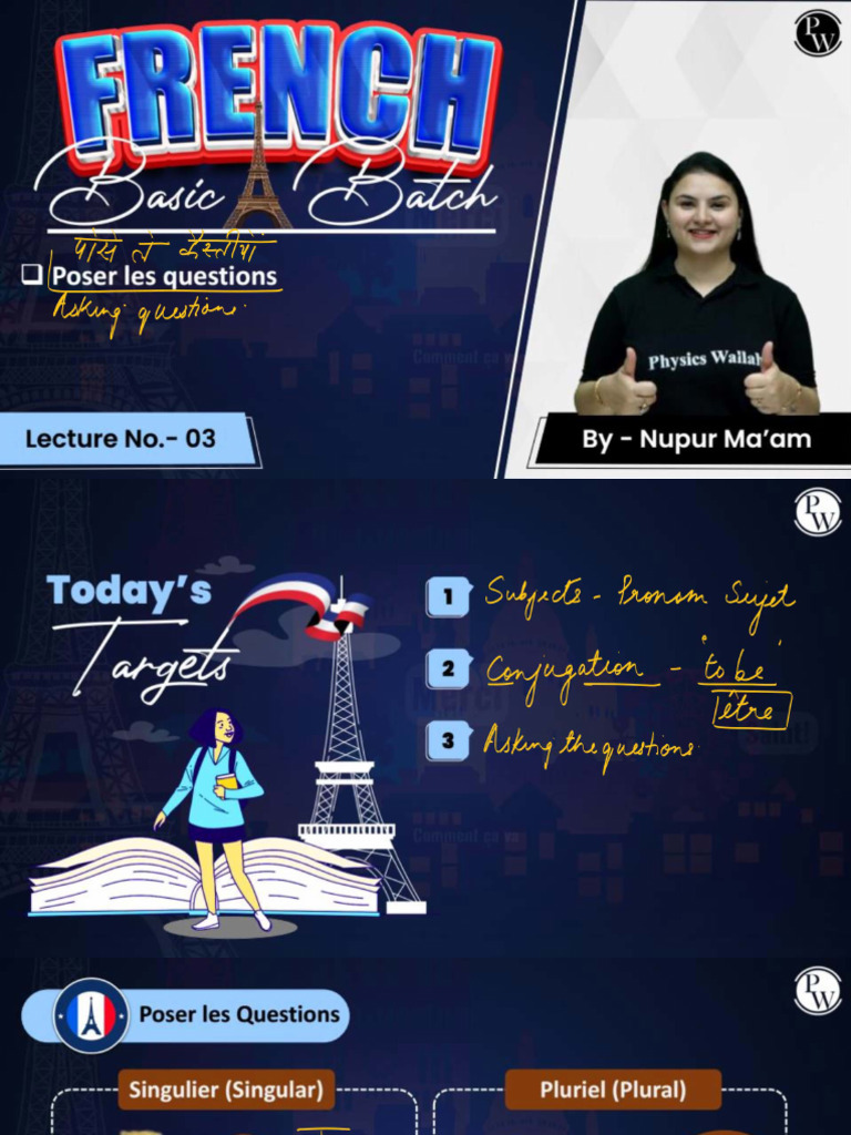 Poser les Questions 03 _ Class Notes __ French Basics | PDF