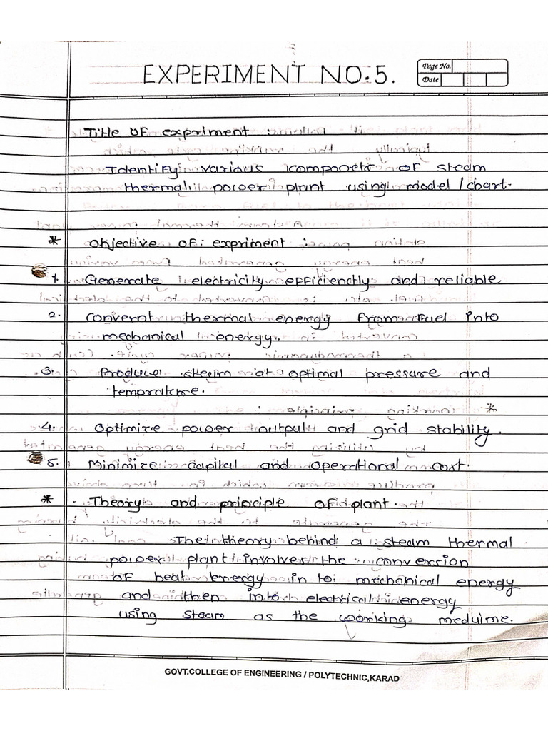 Power Plant Experiment Number (5) and (6) | PDF