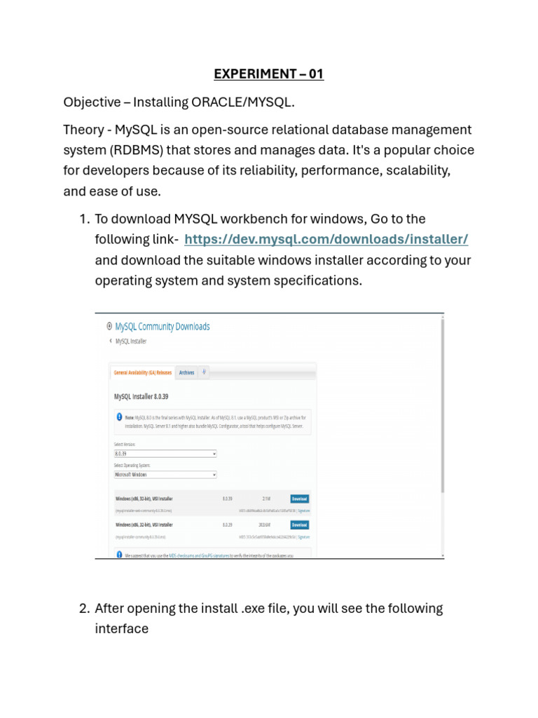 Experiment 01 DBMS | PDF | Technology & Engineering