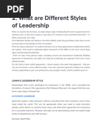 Four Types of Leadership Styles by Kurt Lewin | PDF | Leadership ...
