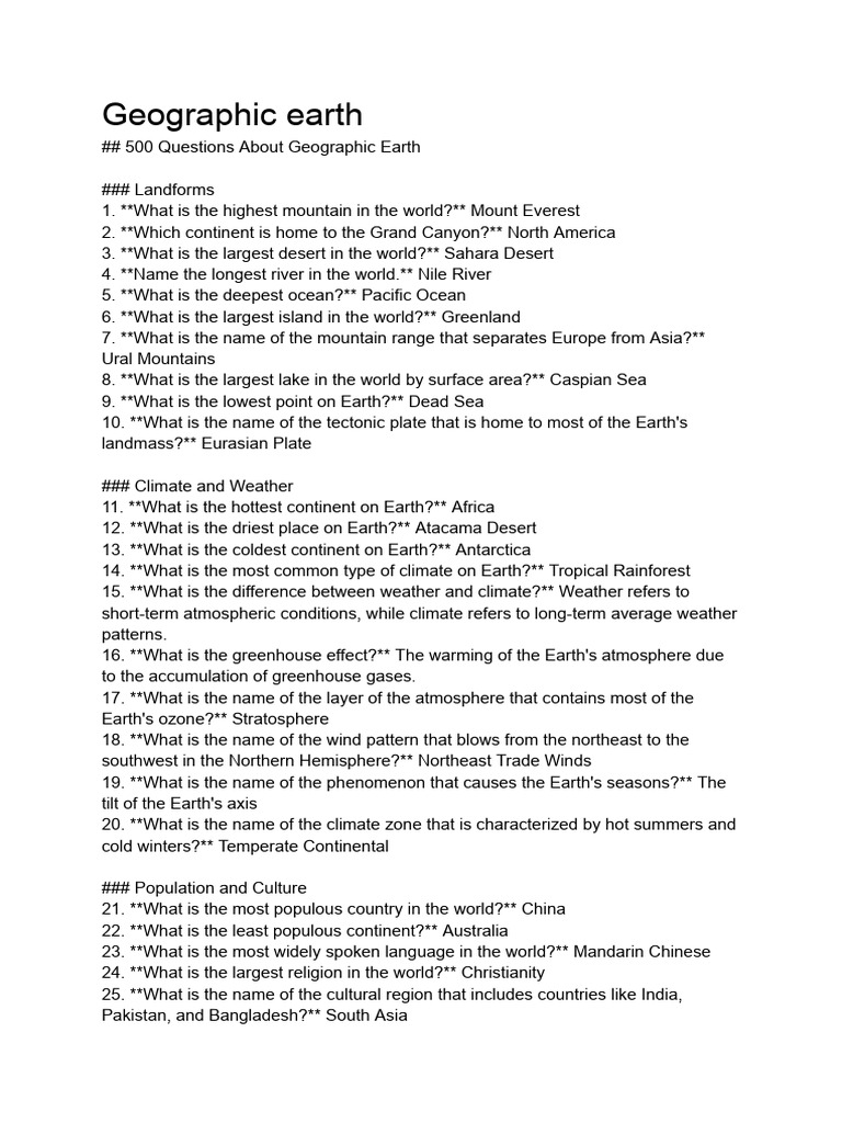 Geographic Earth | PDF | Rock (Geology) | Earth