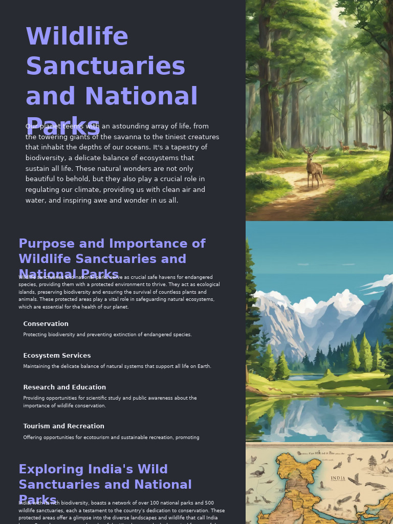 Wildlife Sanctuaries and National Parks | PDF | Conservation Biology ...