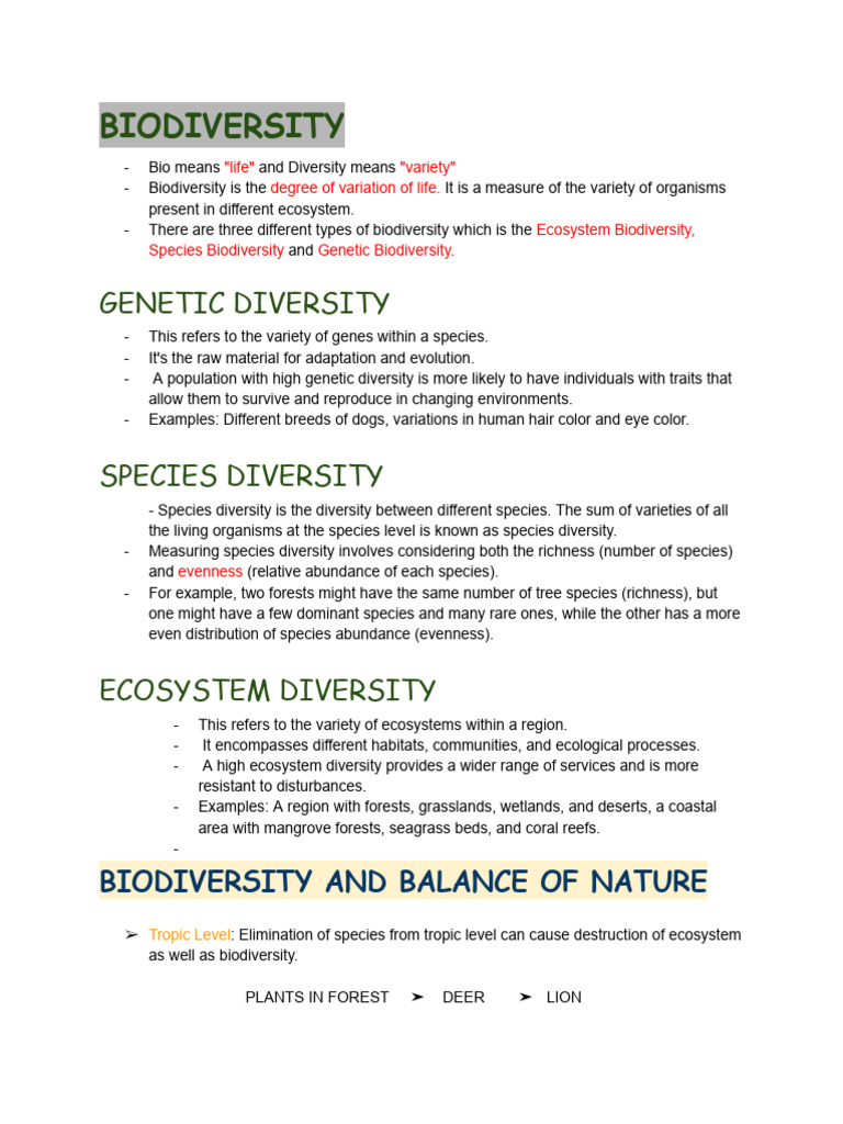 Biodiversity | PDF | Biodiversity | Habitat Destruction
