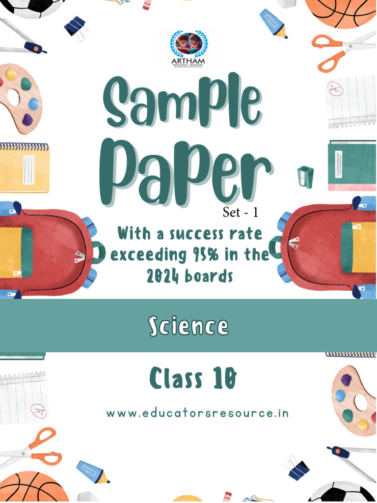 Class 10 Science Sample Paper 2024 | PDF | Zinc | Metals